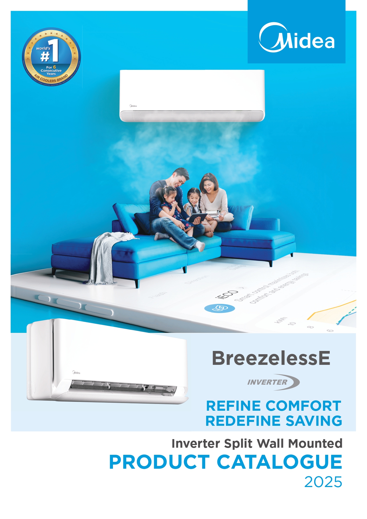 MIDEA WALL MOUNTED 5 STAR BREEZELESS E SERIES INVERTER R32-MSEBE SERIES ...
